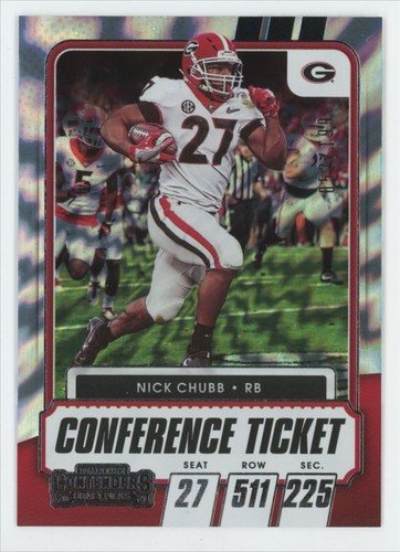 2021 Panini Contenders Conference Ticket Nick Chubb 52/199 Cleveland ...