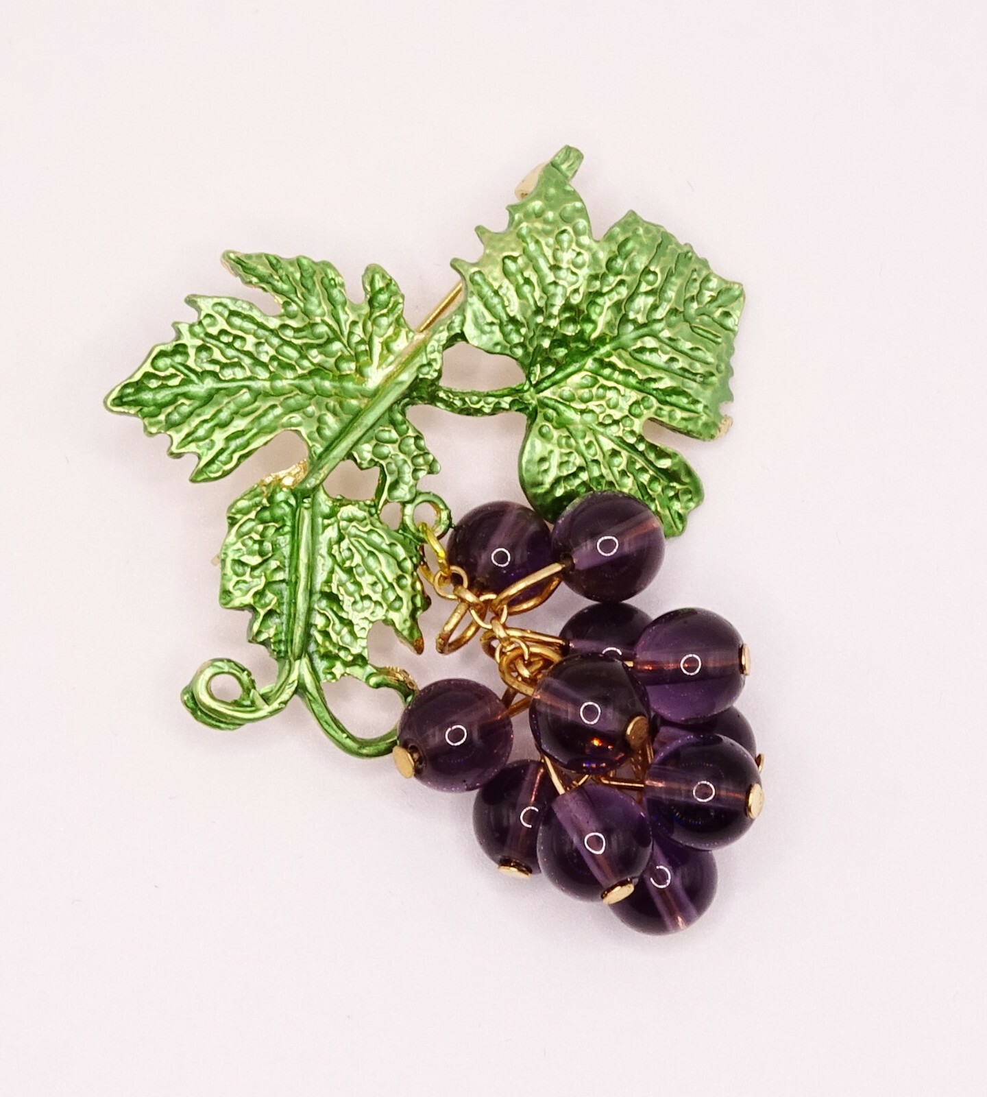 Enamel Grapes Grapevine Wine Fashion Brooch Pin Brand New FREE P&P ...
