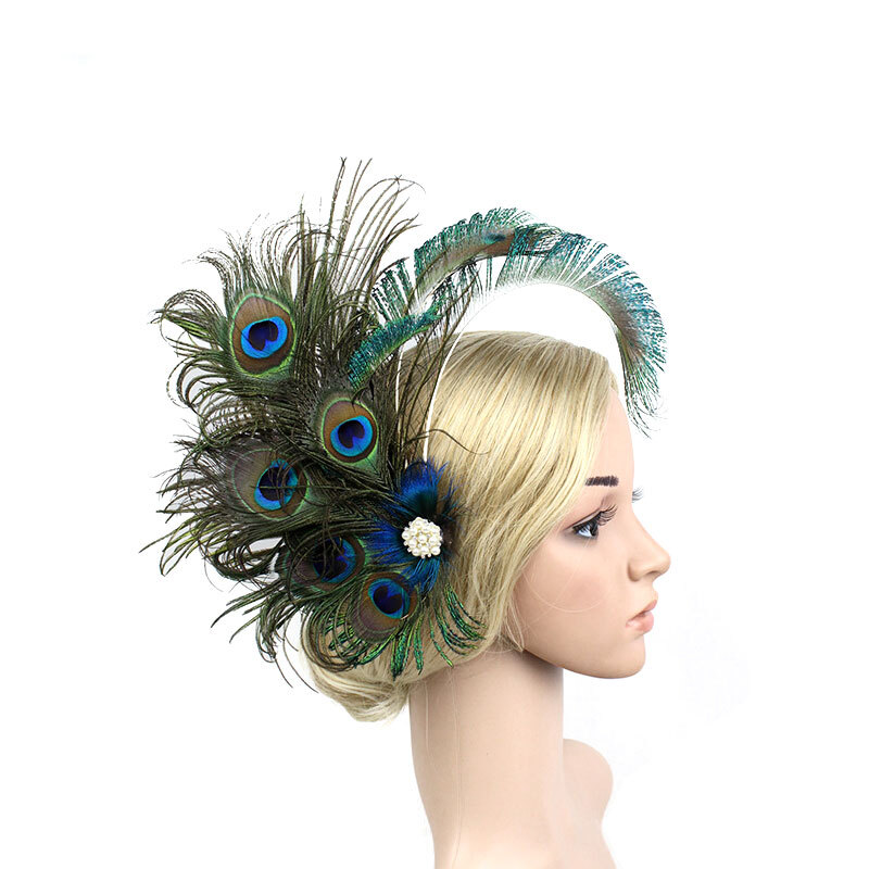 Handmade Peacock Feather Fascinator Clip Women Hat Bridal Wedding ...