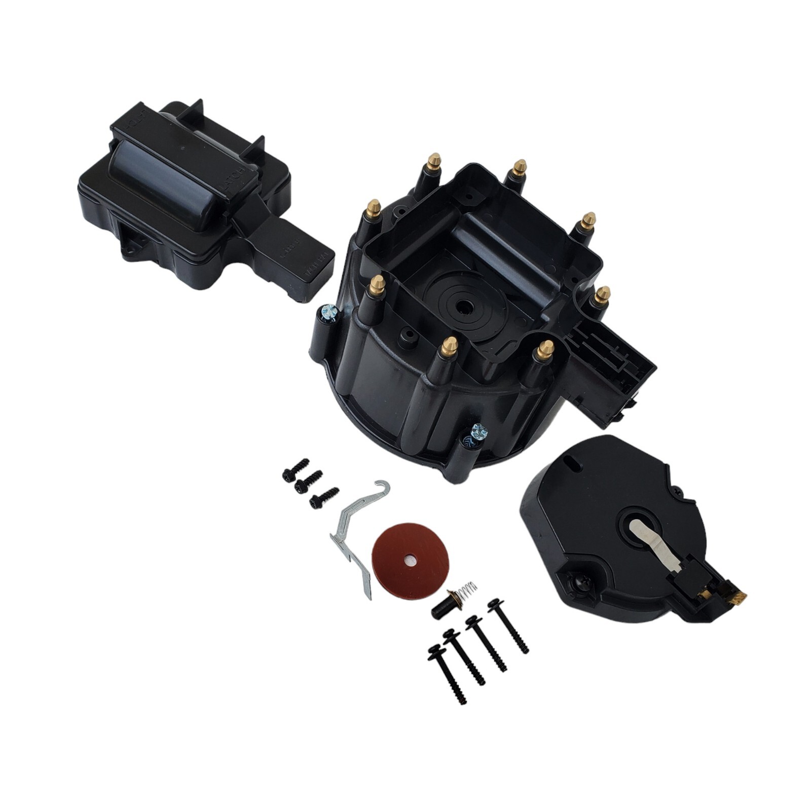 Chevy GM Black HEI Large Distributor Cap Rotor Kit SBC BBC 305 327 350 ...