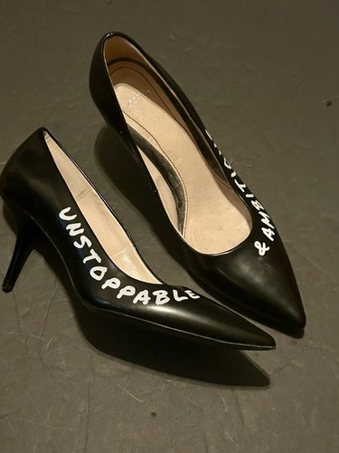 ZARA Women's Ambitious Unstoppable Black Pointed Toe Heel Shoes 8/39 ...