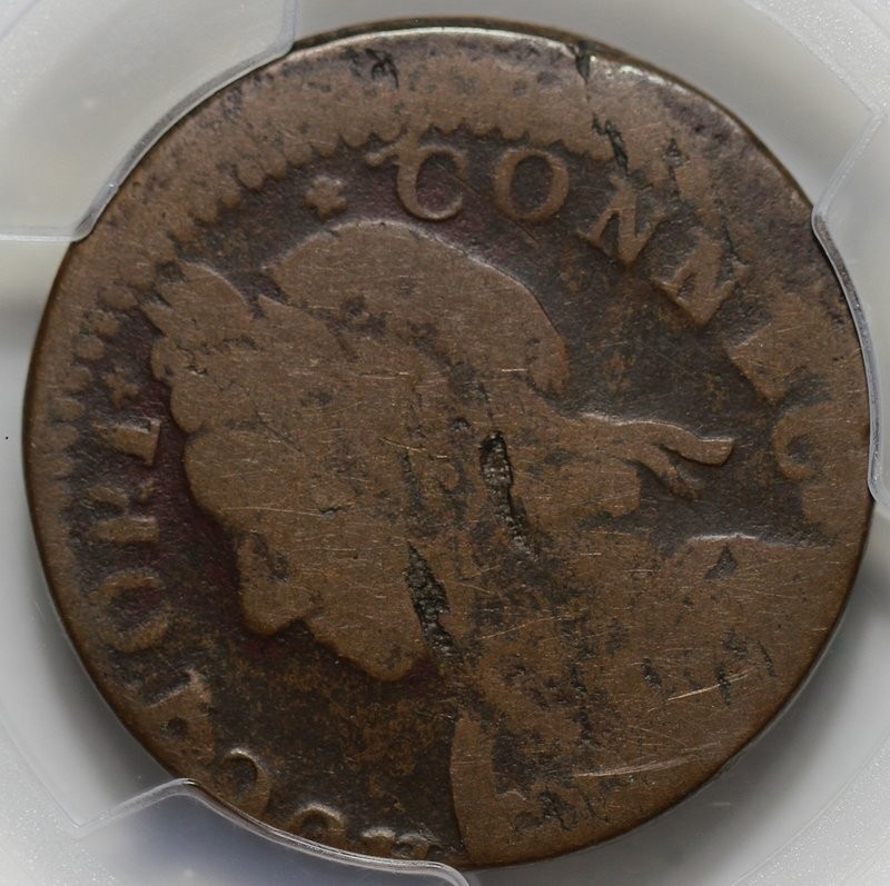 1787 Connecticut Colonial Copper, M.11.2-K, 10% Off Center - PGCS VG8 ...