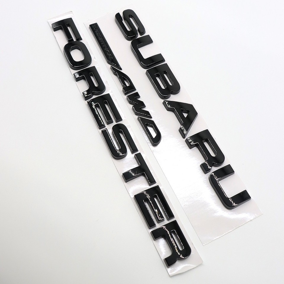 For Forester Car Rear Trunk AWD Emblem Sticker Decal Gloss Black ...
