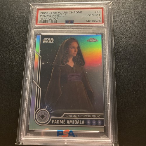 2023 Topps Stars Wars Chrome Padme Amidala Refractor Card #49 PSA 10 ...