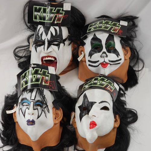 Vtg KISS Full Masks Lot Full Set Gene Peter Ace Paul- 1997 Paper Magic ...
