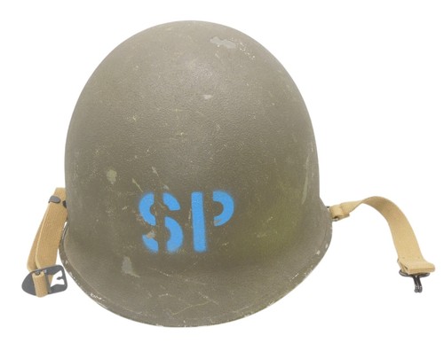 WWII - Vietnam US Navy SP Shore Patrol Painted M-1 Front Seam Helmet ...