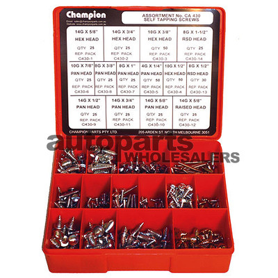 CHAMPION KIT SELF-TAPPING SCREWS ASSORTMENT (430 Pieces) | eBay