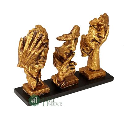 Shri Handicrafts porcelain Modern Human Faces Statue 8 Inch Gold | eBay ...
