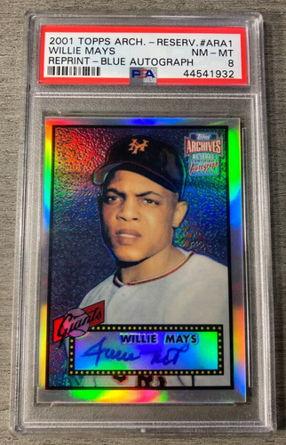 2001 Topps Archive Reserve 1952 52 Refractor SP Willie Mays AUTO RC ...