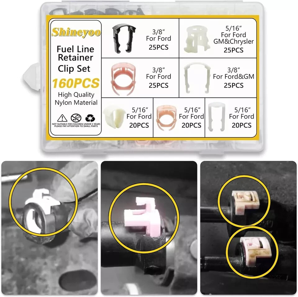 Fuel Line Retainer Clips 160PCS, 3/8 & 5/16 Fuel Line Retaining Clip ...