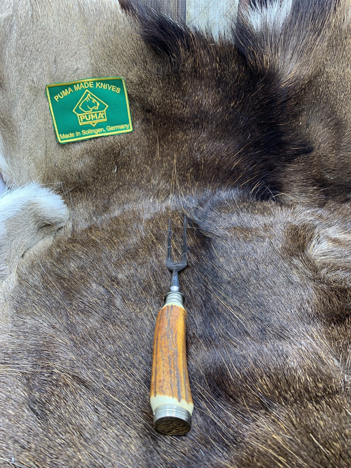 Puma Vintage Cutlery Fork With Holder & Genuine Stag Handle - Mint ...