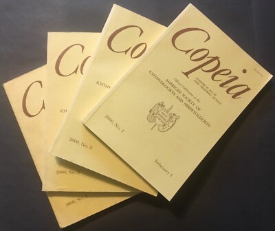Copeia: Am. Society of Ichthyologists/Herpetologists; 2000, 4 issues ...