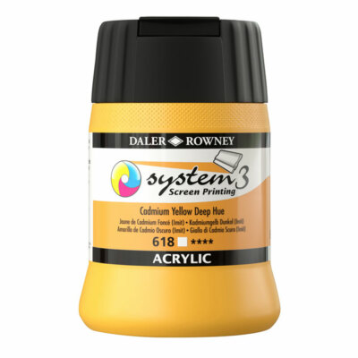 Daler-Rowney System3 250ml Schermo Stampa Pittura Acrilica Cad Giallo ...
