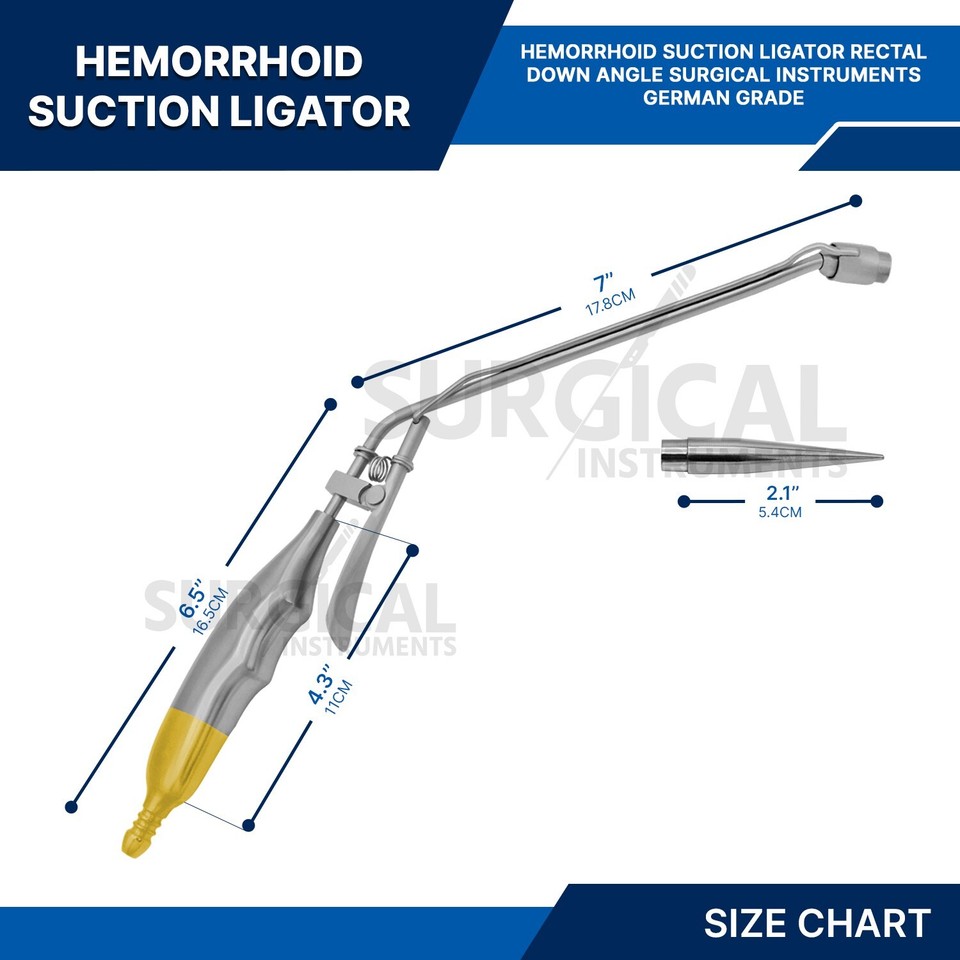 Hemorrhoid Suction Ligator Down Angle With 100 Latex Bands Surgical ...