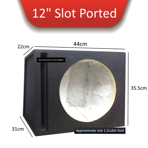 12" Ported Subwoofer Empty Box Enclosure Bass Box | Black | Single ...