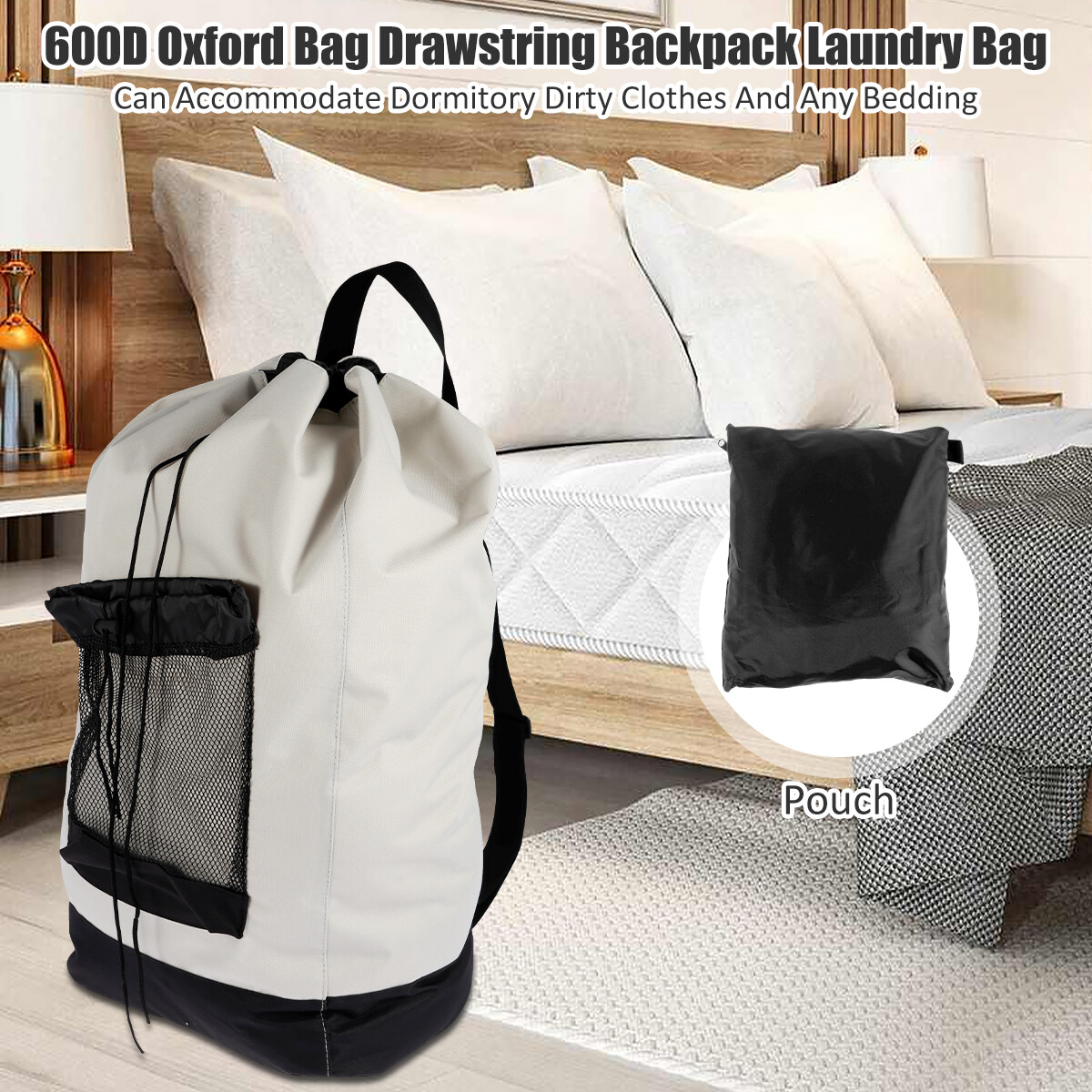 Backpack Laundry Bag Large Capacity Laundry Backpack with Shoulder ...