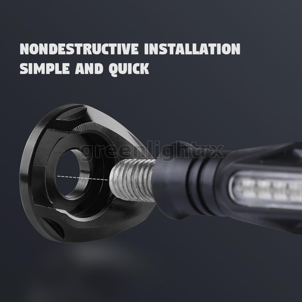 2X CNC Motorcycle Turn Signal Indicator Adapter Spacers Plate Stalk For ...