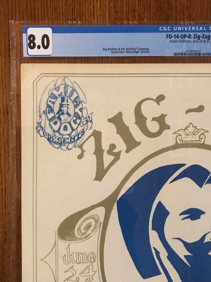 1st-Print "ZIG-ZAG MAN” Poster, FD-14, BIG BROTHER, QUICKSILVER, CGC graded 8.0. | eBay