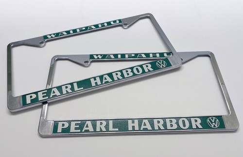 PEARL HARBOR VW WAIPAHU DEALER REPRODUCTION LICENSE PLATE FRAME PAIR ...