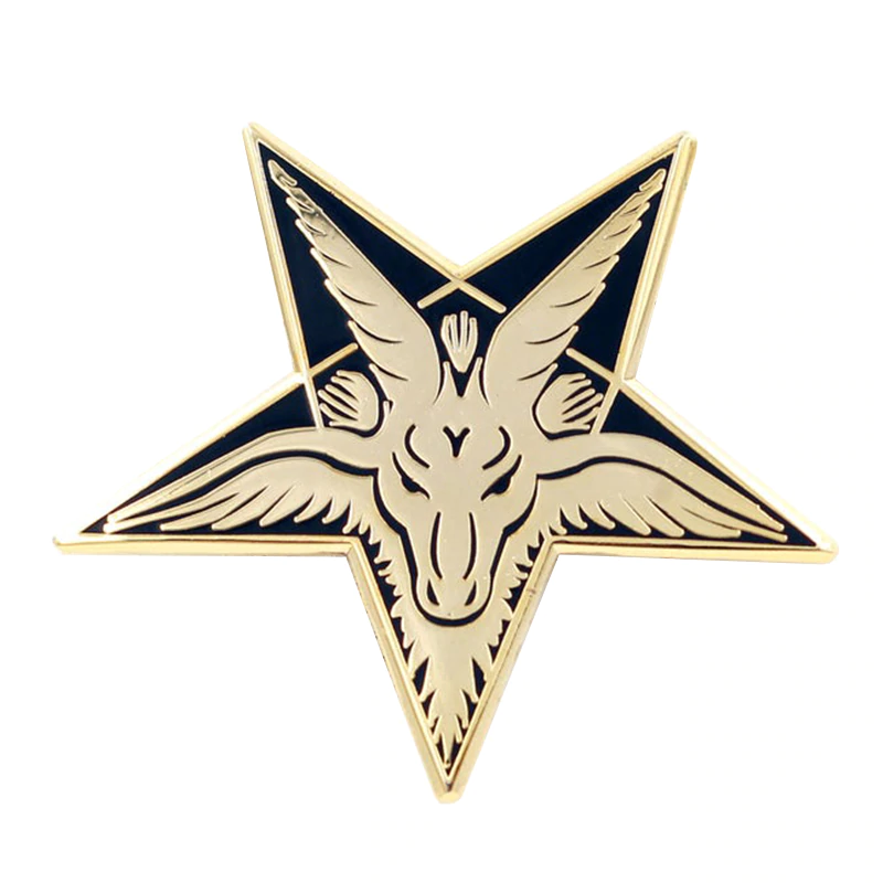 Baphomet Goat Head Pentagram Wicca Witch Satan Goth 1.25" Enamel Pin ...