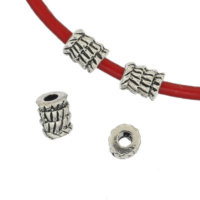 4 Antiqued Sterling Silver Tree Skin Tube Spacer Beads ap.4x5mm #99110 ...