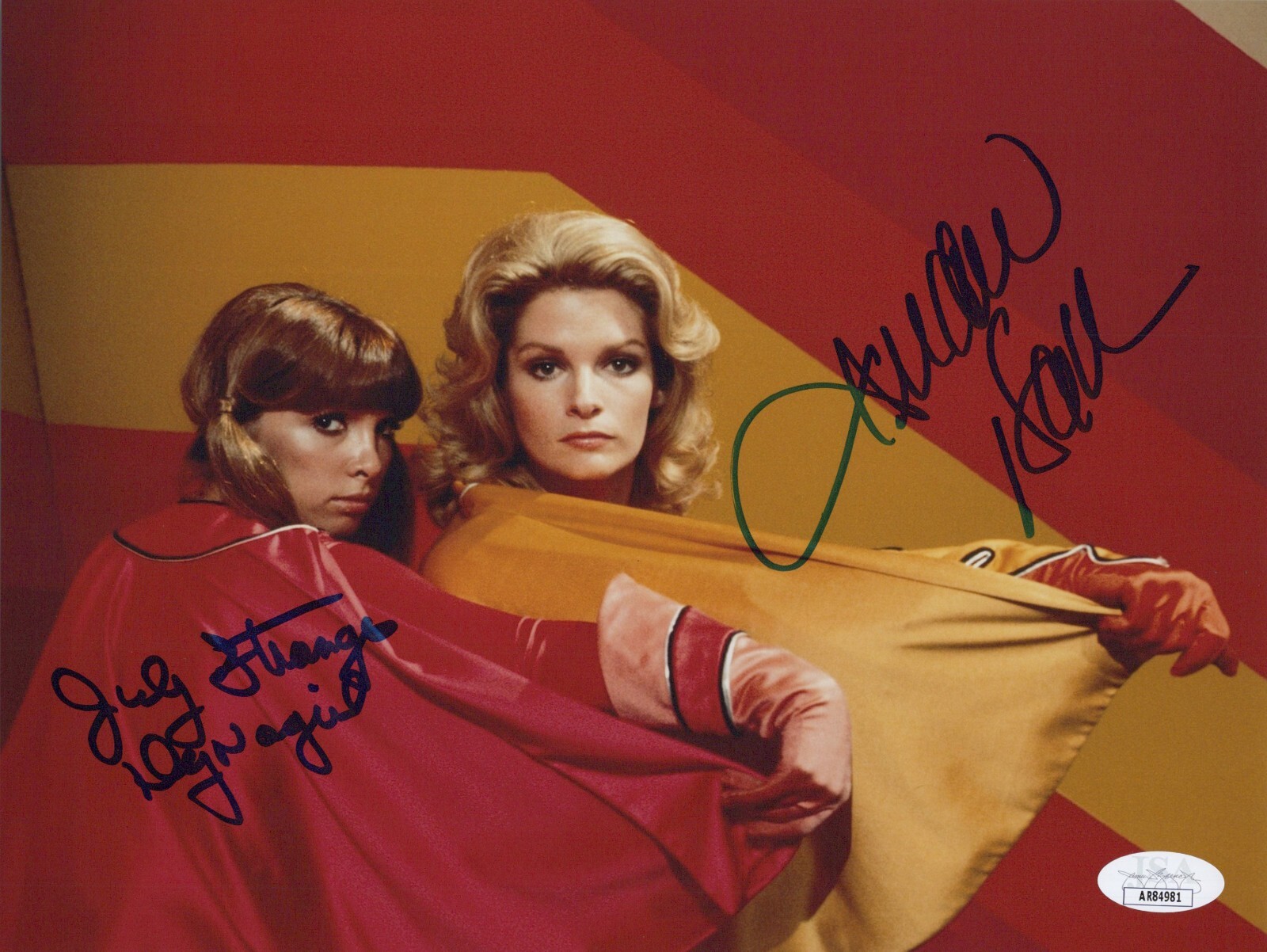 DEIDRE HALL & JUDY STRANGIS Signed ELECTRA WOMAN & DYNA GIRL 8x10 Photo ...