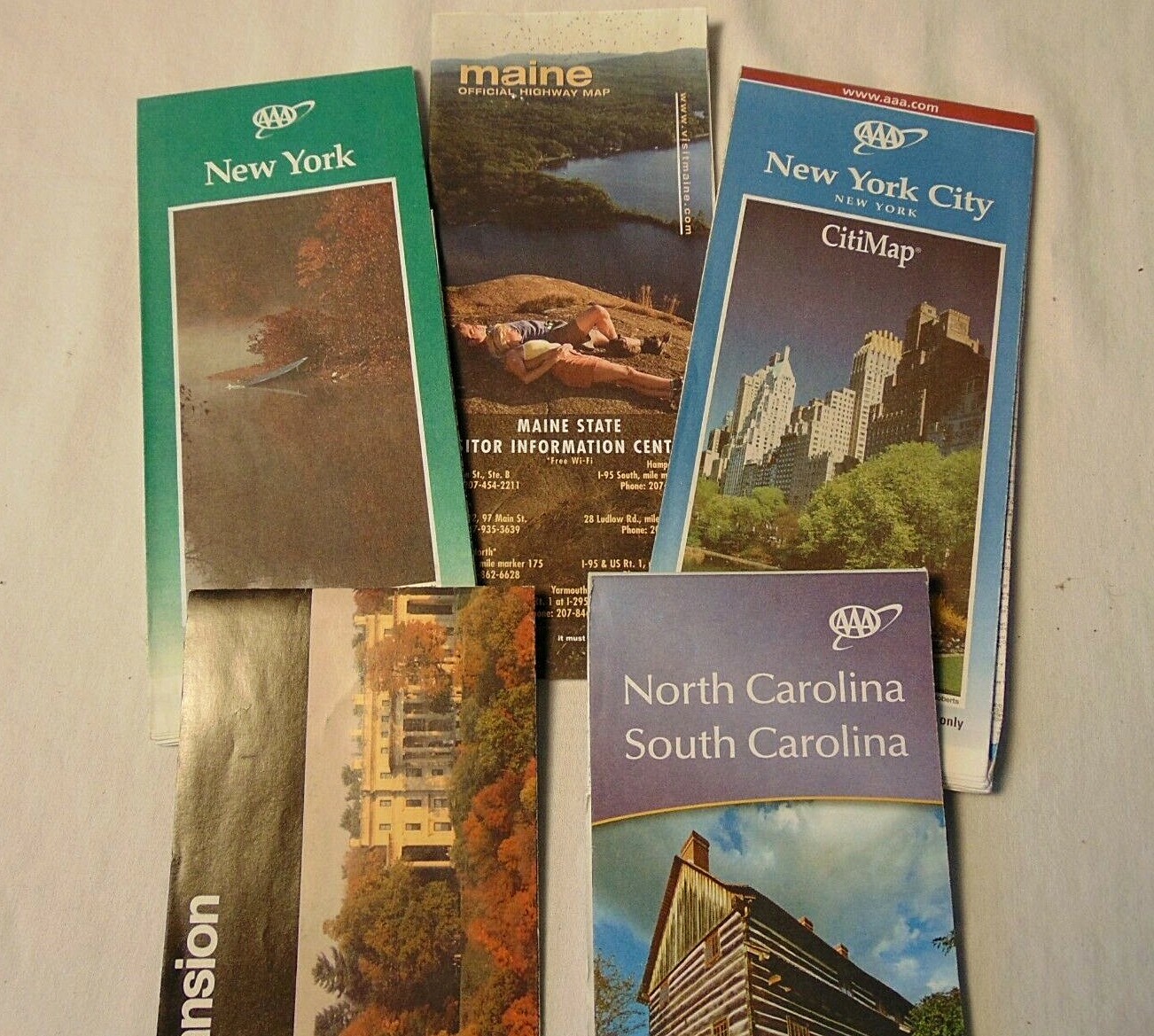 Vintage Paper Road Maps Fold Out AAA Street City Maps New York Maine ...