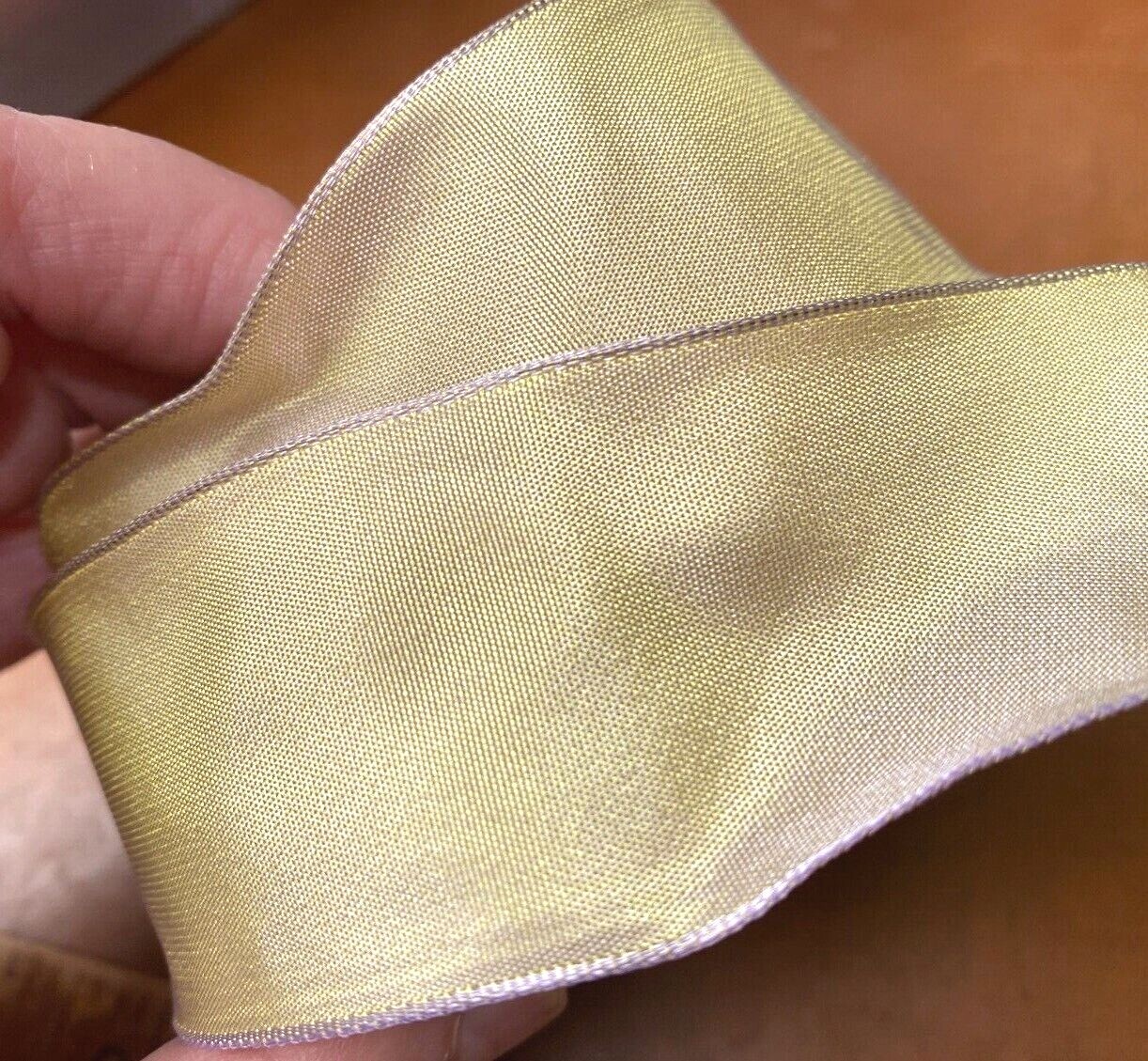 vintage rayon acetate ribbon 1.5" yellow lavender 1yd made in France | eBay