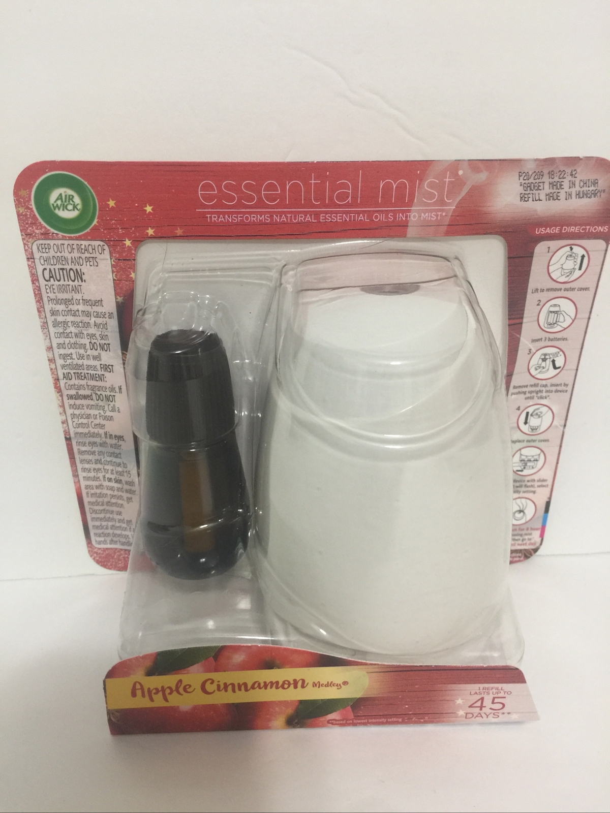 Air Wick Essential Mist Diffuser Kit Apple Cinnamon Medley 1 Diffuser+ ...