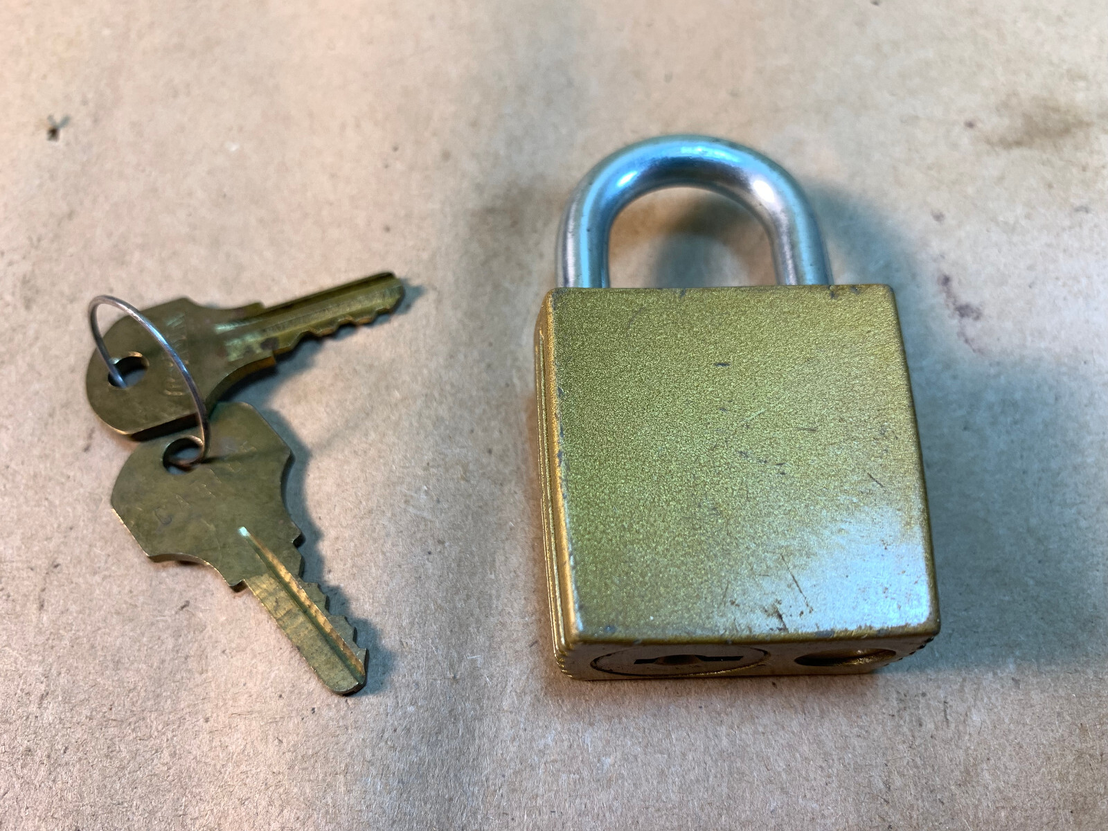 Pair - Corbin Padlock K 66 1" L x 0.25" D Shackle 1.4" Body Gold Bronze ...