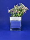 Silver Reflective Glass Cube Vase Sommerso Style 4.75 In High X 3.75 In ...