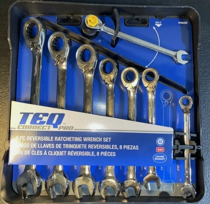 TEQ 93005 5PC 12-Point Combination Ratcheting SAE Wrench, 43% OFF