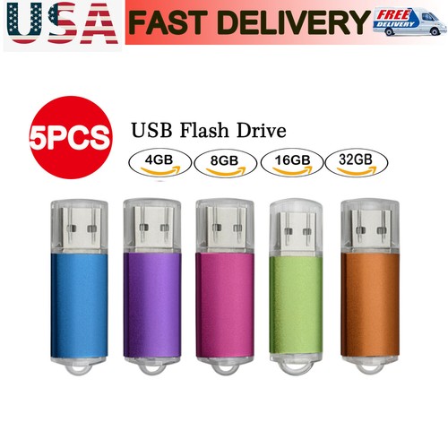 5x 1-64GB USB 2.0 Flash Drive Memory Stick Storage Thumb Rectangle USB ...