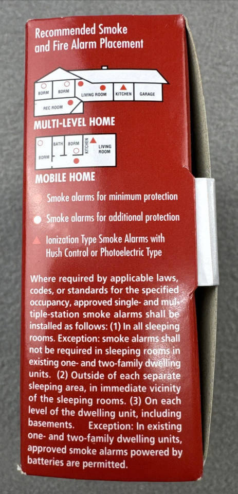 Kidde i9040 IONIZATION SMOKE DETECTOR Battery Power Home Fire Alarm ...