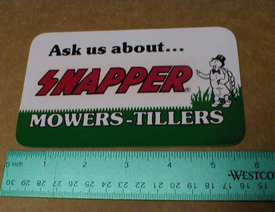 vtg Ask about SNAPPER riding lawn Mower Tiller vtg decal sticker NOS ...