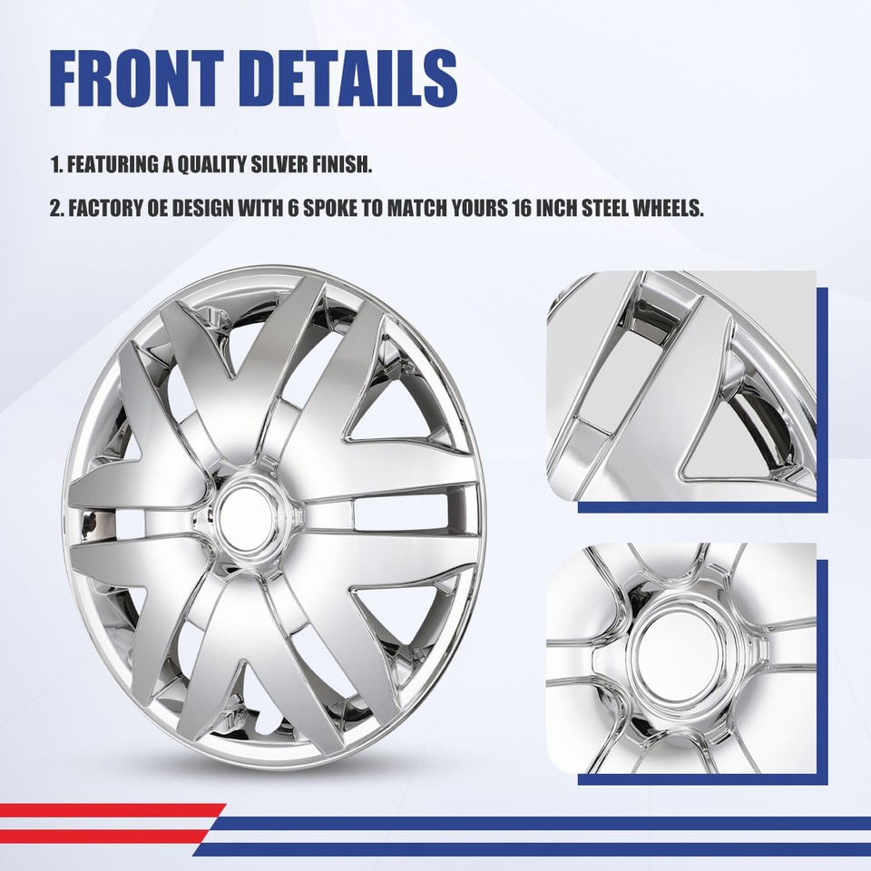 16" Chrome 4pcs Hubcaps for 2004-2010 TOYOTA SIENNA Steel Wheel Covers ...