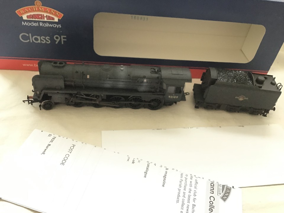 BACHMANN 32-858 STANDARD CLASS 9F 92189 LOCOMOTIVE ( WEATHERED ) BOXED ...