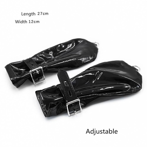 Patent Leather Restraint Dog Paw Gloves Mittens Hand Wrist Cuffs BDSM ...