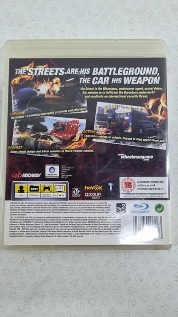 VIN Diesel Wheelman Sony PlayStation 3 Ps3 15 Racing Shooter Game for ...