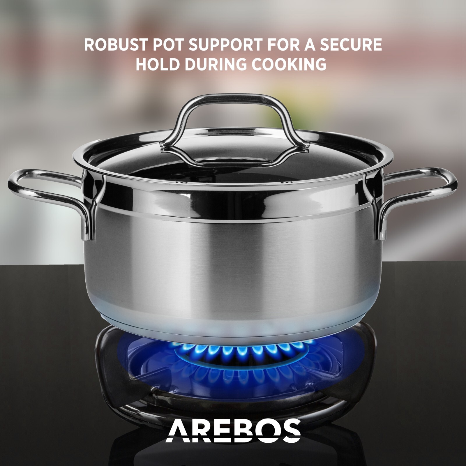 AREBOS gas hob 5 burners glass ceramic gas cooker built-in cooker ...