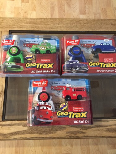 GEOTRAX Disney Pixar Cars RED, DOC HUDSON, CHICK HICKS, Turbo RC, Rare ...