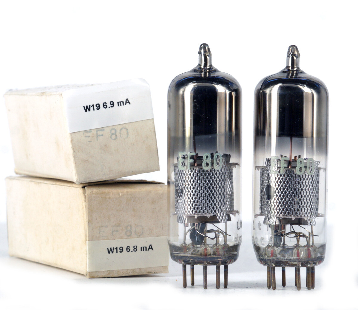 MATCHED PAIR EF80/6BX6 NOS BRITISH Tube Röhre Valvula Valvola Valve 진공관 ...