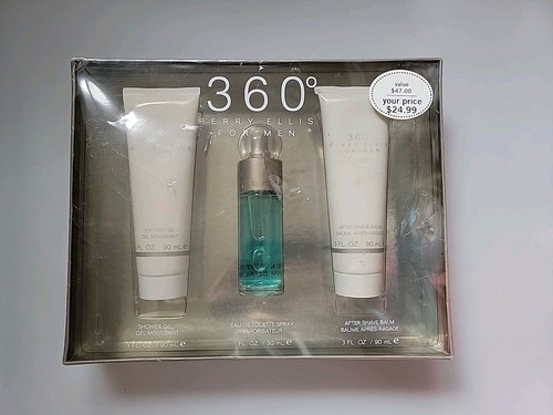 Perry Ellis 360 For Men Cologne 3 Piece Gift Set shower gel, spray ...