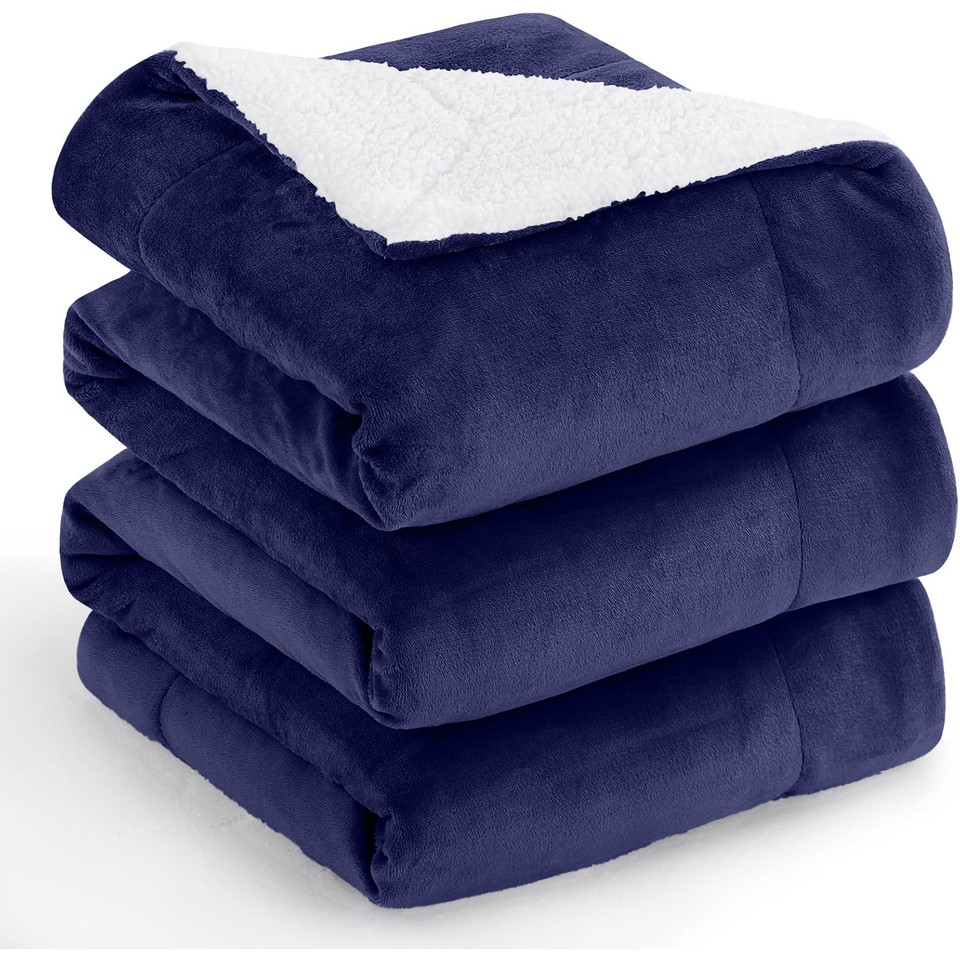 Plush Warm Sherpa Fleece Bedding Blanket Throw Soft Winter Blankets ...