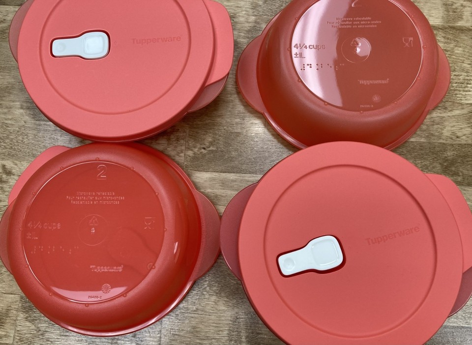 Tupperware CrystalWave Microwave Bowls-Purple-Pink-Salmon-Assorted ...