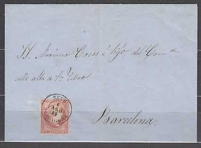 Poststempel Und Marken 4 Viertel Dater 1856 Edifil 48 Reus (Tarragona ...