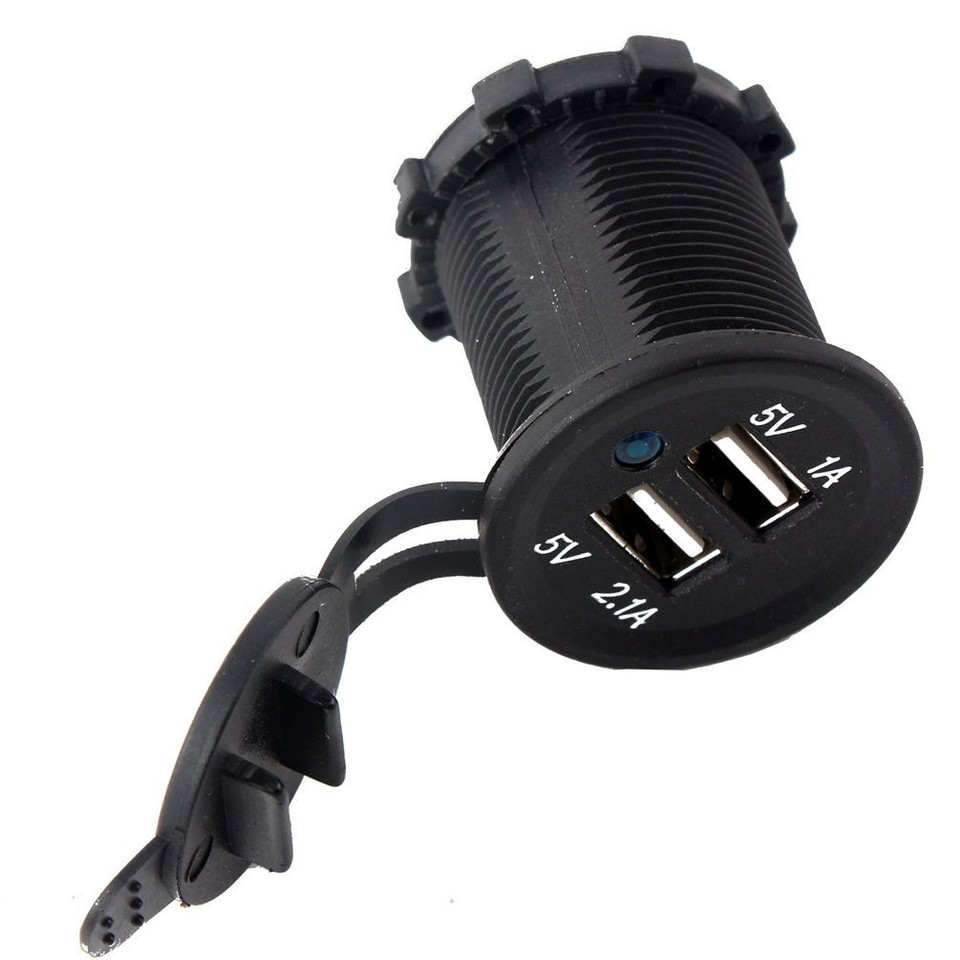 Waterproof Dual USB Charger Plug Socket Outlet 3.1 amp Panel Motorcycle ...