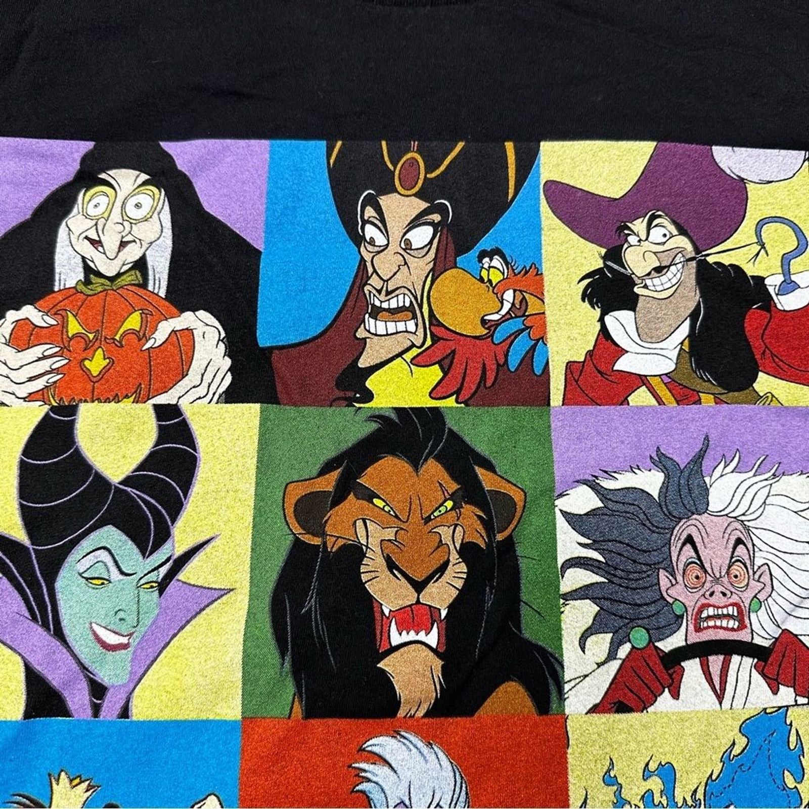 Disney Villains Collage Graphic T-Shirt Black Unisex … - Gem