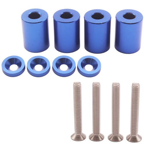 A set BLUE 1" CAR HOOD VENT SPACER RISER KITS FOR TURBO/ENGINE/MOTOR ...
