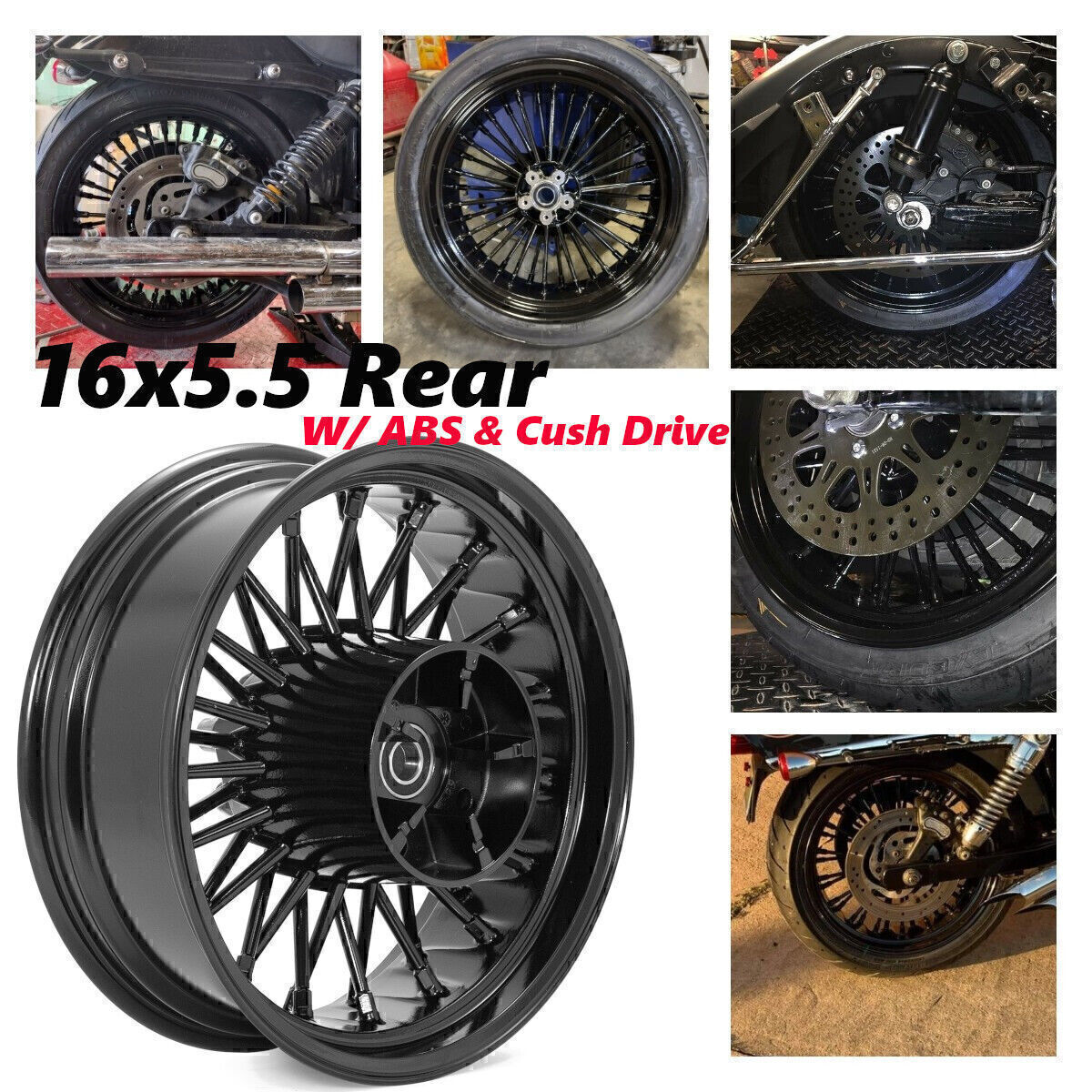 Touring 16x5.5 Fat Spoke Rear Wheel Rim Cush Drive for Harley Road ...